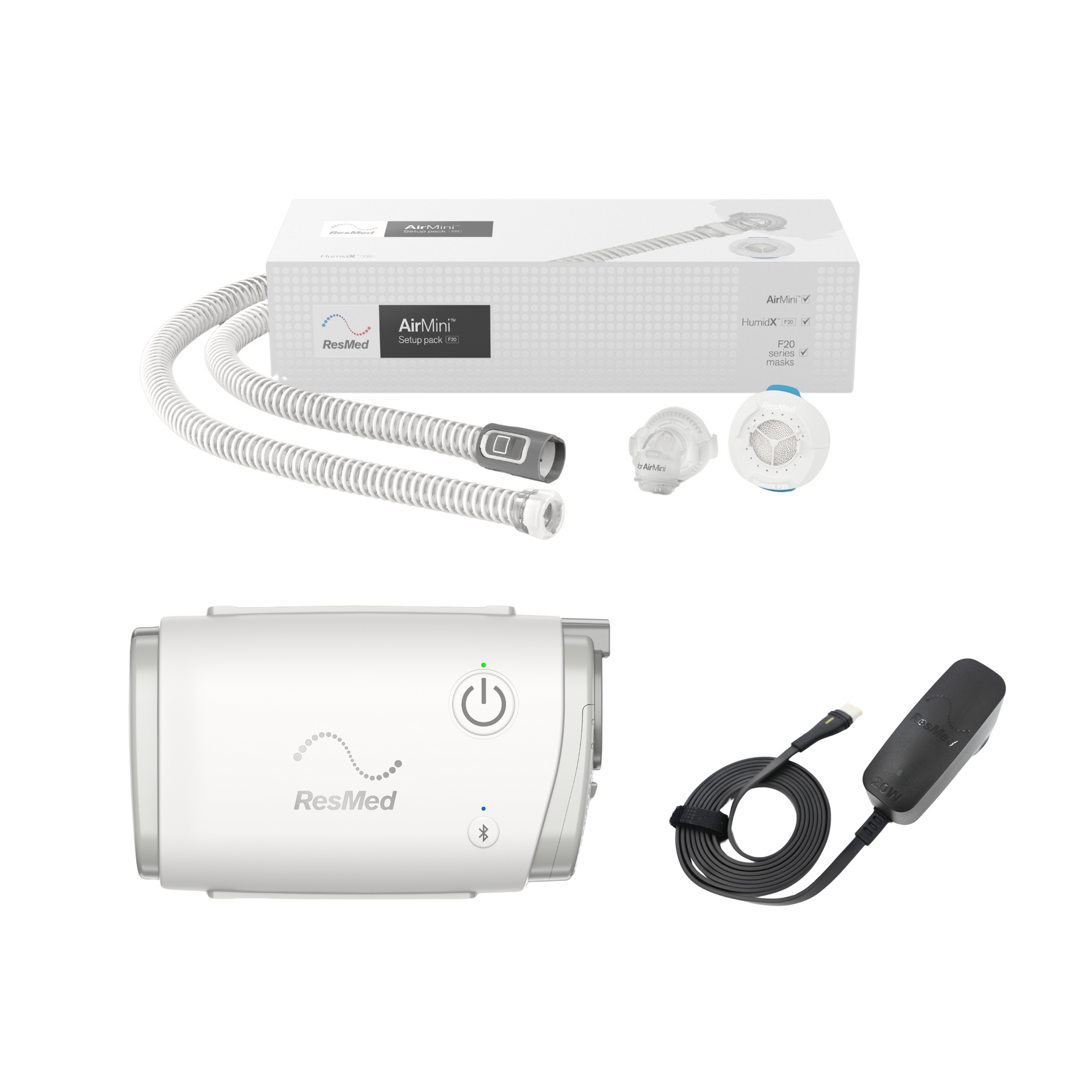 Pack d'installation de la machine CPAP de voyage Airmini Autoset + mas ...
